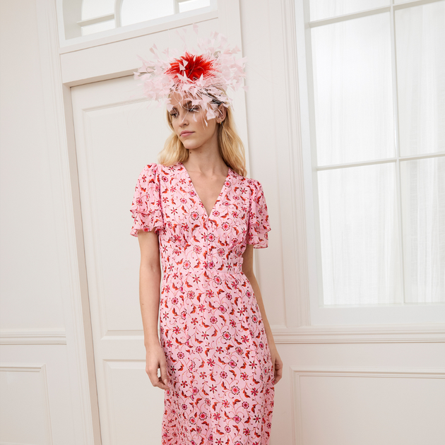 JCM x Cefinn: Katherine Wheel - Crimson – Jess Collett Milliner