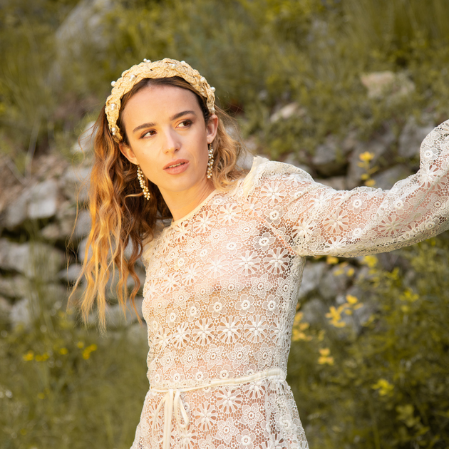 Pearl Raffia Hairband – Jess Collett Milliner